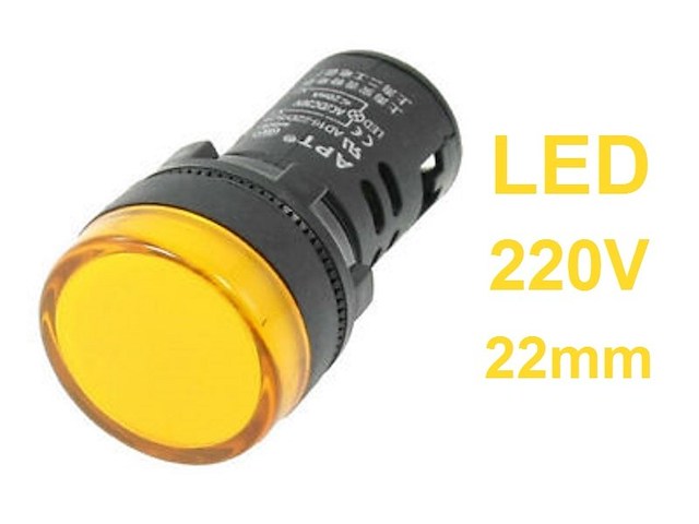 Signalna LED sijalica - 220V - Zuta - 22mm