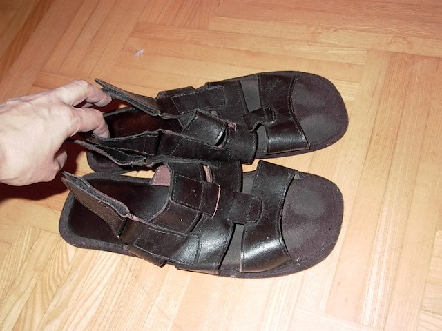 Crne kozne sandale ITALY, handmade, 42