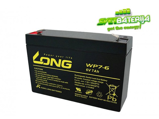Olovna Baterija Long 6V 7Ah WP7-6