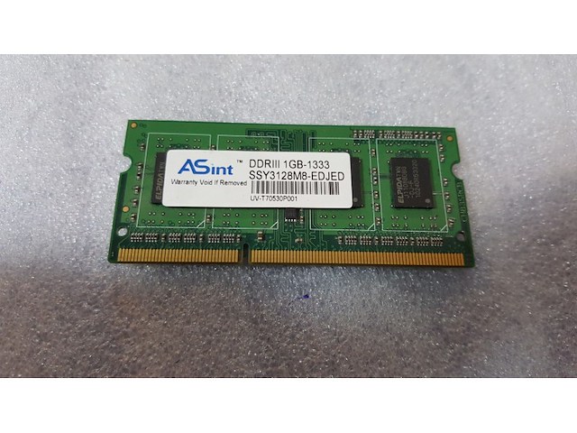 MEMORIJA ZA LAPTOPOVE  1GB DDR3 1333MHz