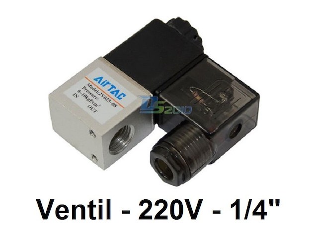 Pneumatski elektromagnetni ventil - 220V - 1/4` - NC