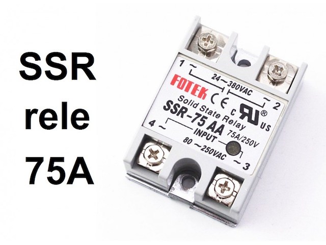 SSR rele - 75A - Solid state relay - 250V upravljanje