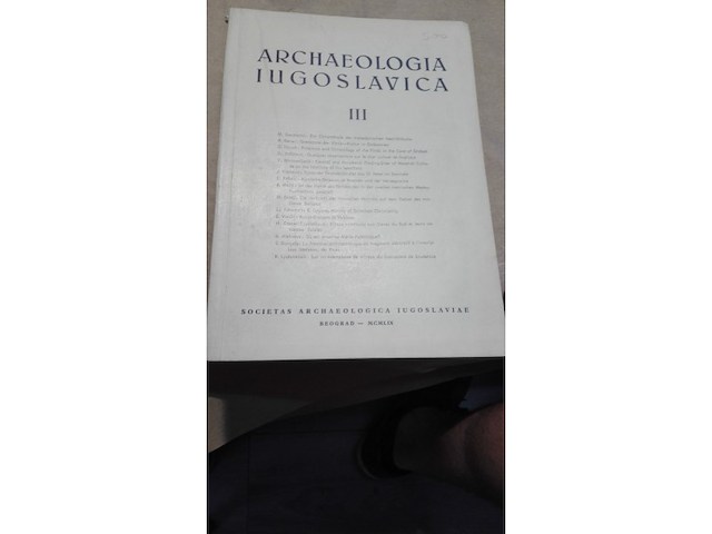 ARCHAEOLOGIA JUGOSLAVICA