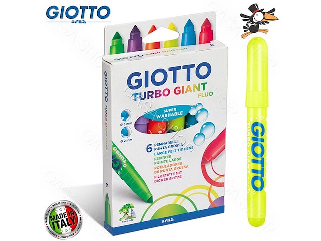 Flomasteri Fila Giotto Giant Fluo 1/6 kom No. 433000