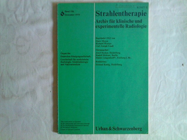 Strahlentherapie - Dezember 1975.