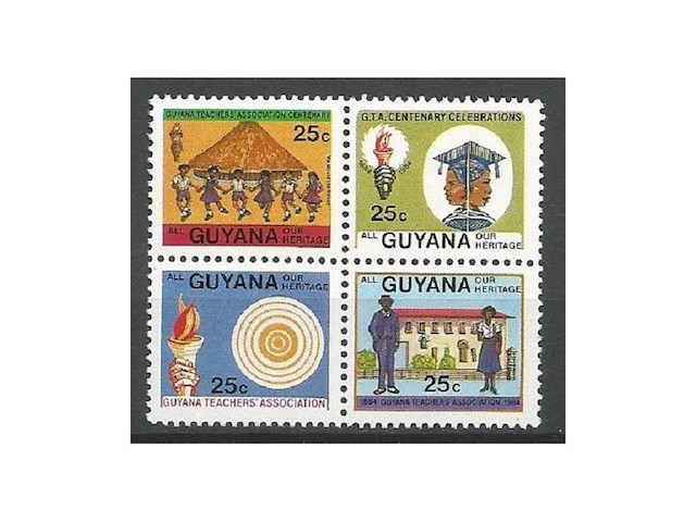 Gvajana,Naše nasleđe 1983.,četverac,čisto