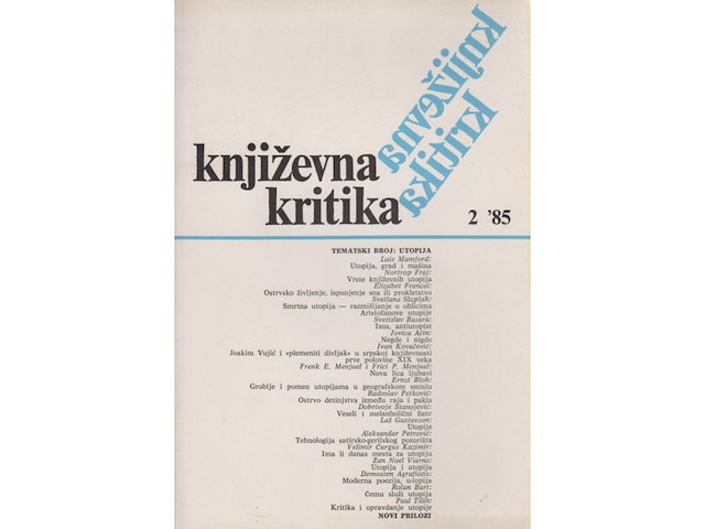 UTOPIJA / Književna kritika 2 `85 - lepO