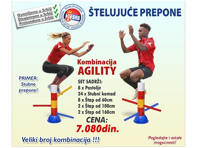 Prepone, čunjevi - KOMBINACIJA AGILITY