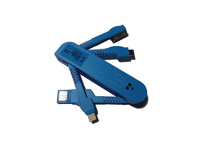 USB punjač za mobilne tel. plavi