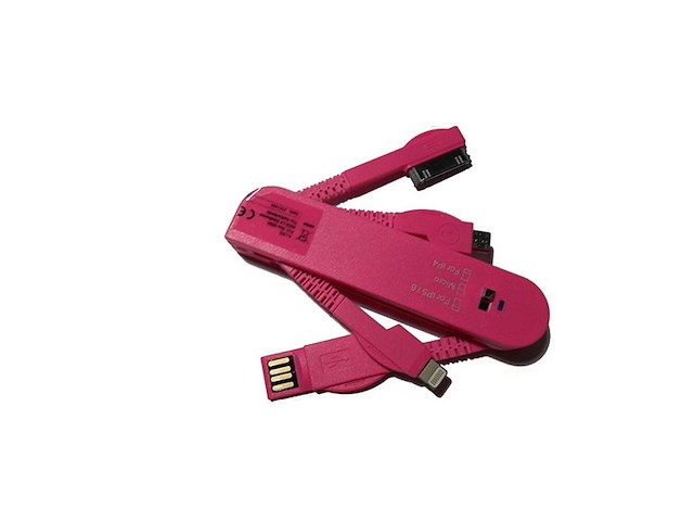 USB punjač za mobilne tel. pink