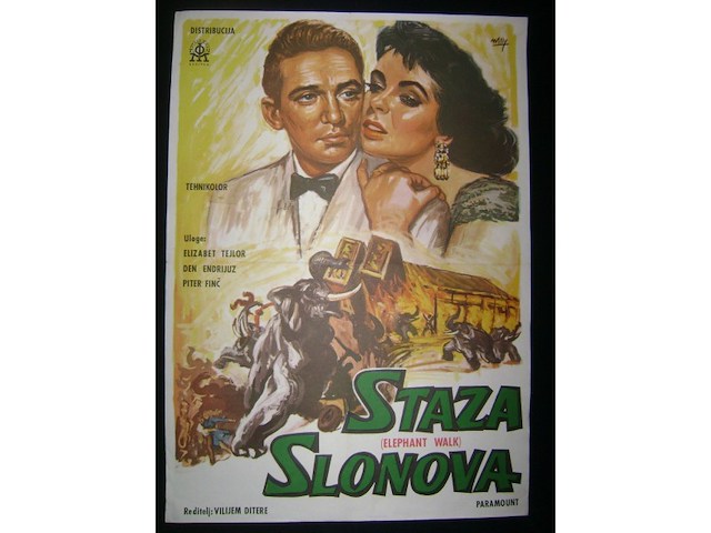 Filmski poster STAZA SLONOVA 1954 Elizabeth Taylor