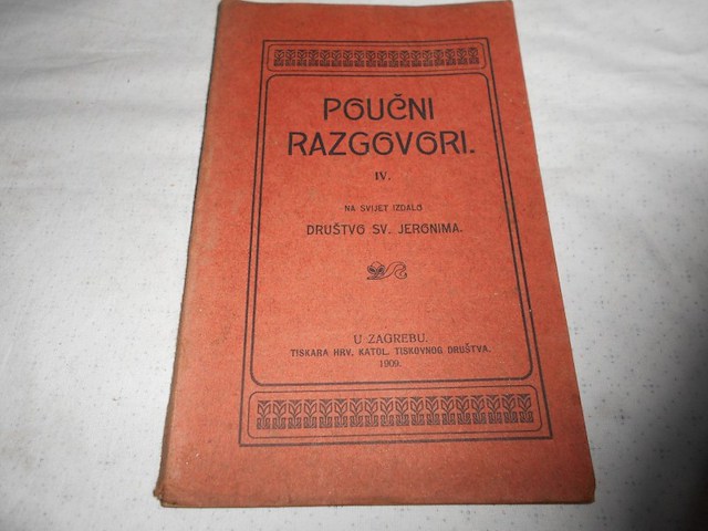 Poučni razgovori,Društvo svetog Jeronima, zg 1909.