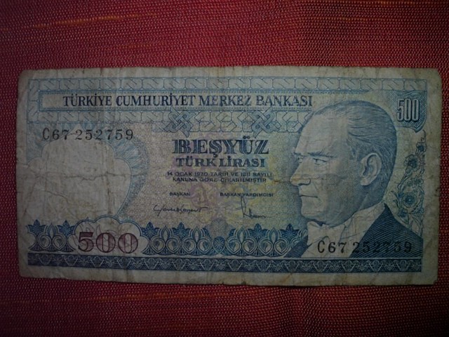 NOVCANICA-500-TURK LIRASI-1970