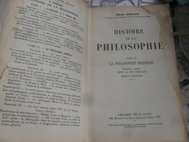 HISTOIRE DE LA PHILOSOPHIE - TOM II