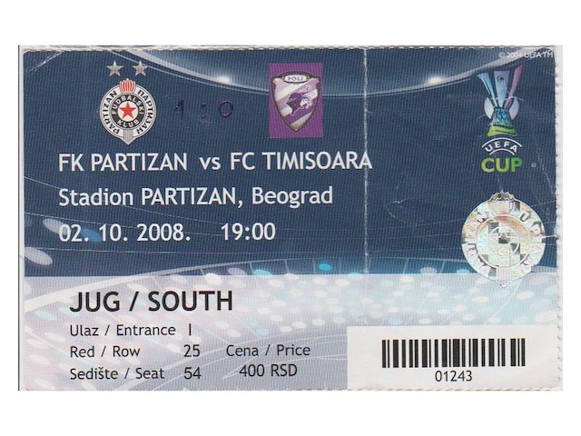 FUDBAL: PARTIZAN - TIMISOARA 02.10.2008