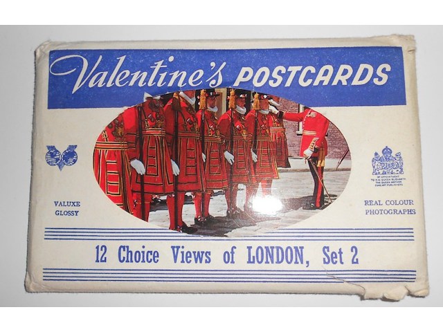 Set od 12 razglednica Valentine`s Post Cards, London