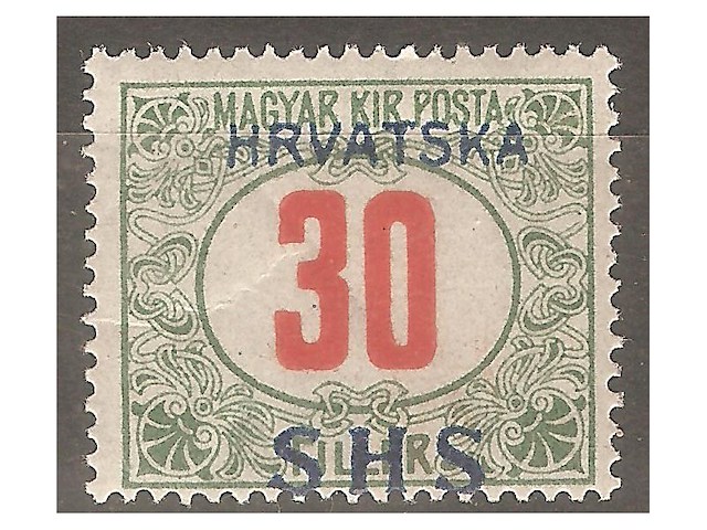 1918 - SHS Hrvatska Porto 30 filer MH