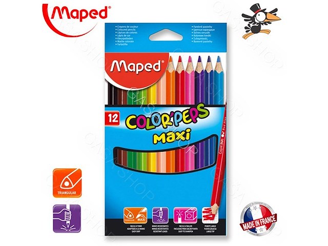 Drvene bojice Maped Color Peps 1/12 maxi 834010 - Novo