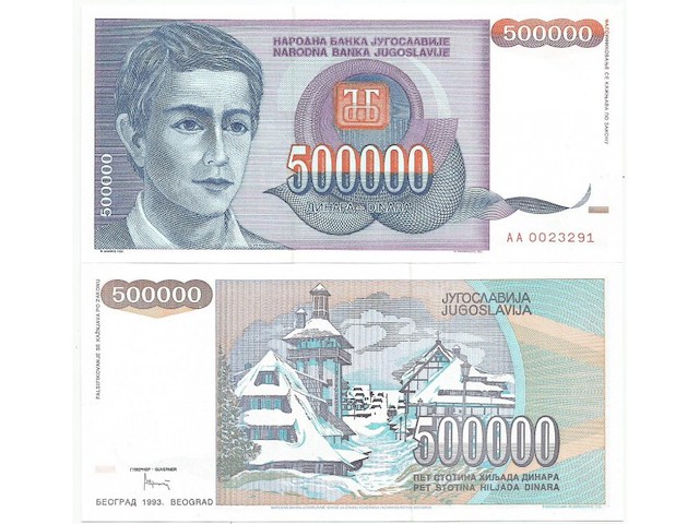Jugoslavija 500.000 dinara 1993. UNC ST-146 P-119