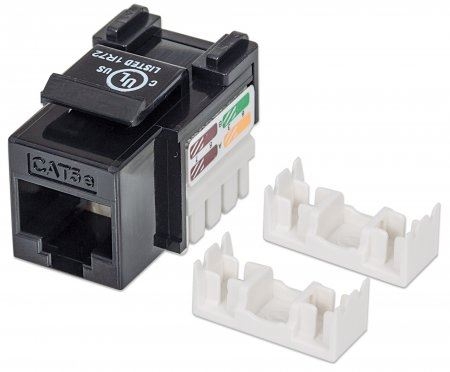 Cat 5 Keystone Jack, UTP, Black, Punch-down