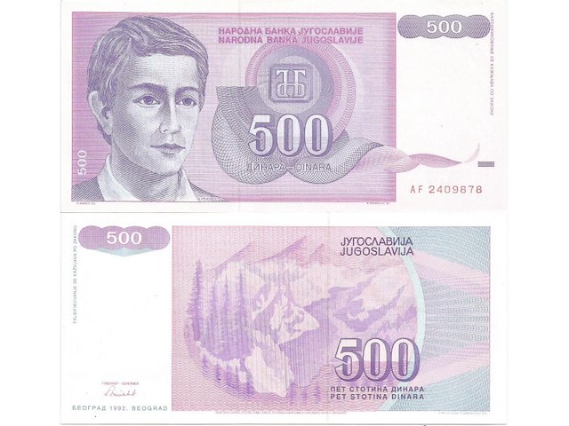 Jugoslavija 500 dinara 1992. UNC ST-140/P-113