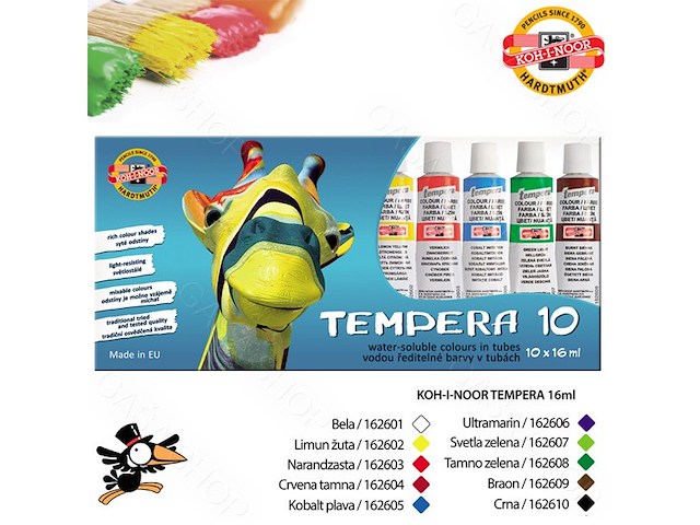 Tempere Koh-I-Noor 10x16ml 1625S1001KS - Novo