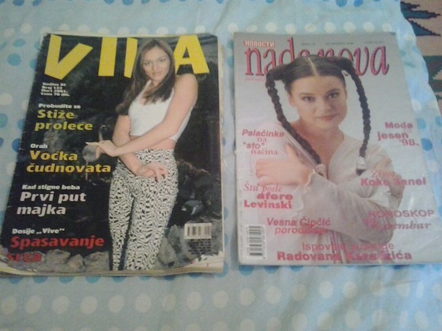Dva stara ženska časopisa Nadanova i Viva iz 1998i 2001