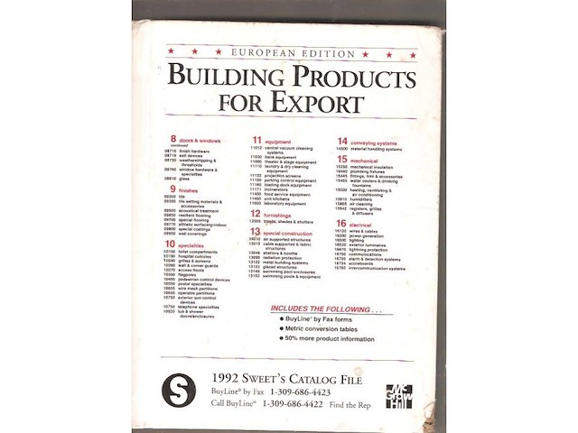 Building products for export 1992 Sweat s catalog File