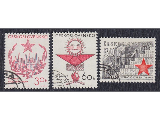 Čehoslovačka 1963 Michel #1383-1385, poništeno (o)