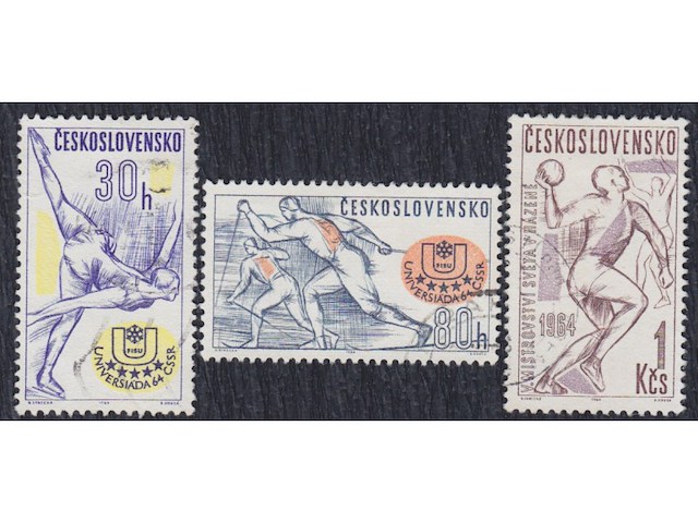 Čehoslovačka 1964 Michel #1450-1452, poništeno (o)