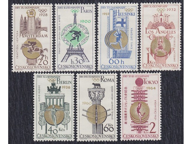 Čehoslovačka 1965 Michel #1522-1528, čisto (**)