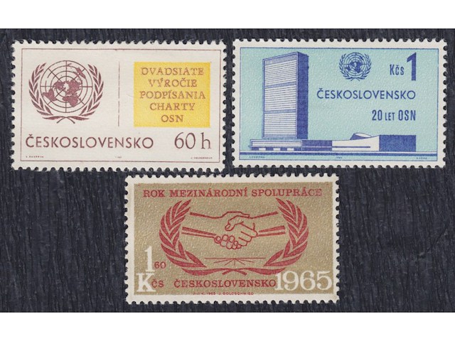 Čehoslovačka 1965 Michel #1548-1550, falc (*)