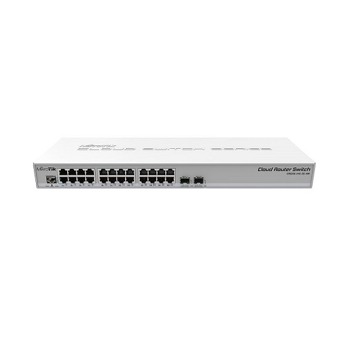 MikroTik CRS326-24G-2S+RM L3 upravljiv cloud routing svič 24 x 1GbE RJ45 & 2 x 10GbE SFP+, VPN / Firewall / Bandwith / Load balance, MTBF 22.8god, radna temp -40°÷60°C, PoE in / DC 10-30V, SwOS / ...