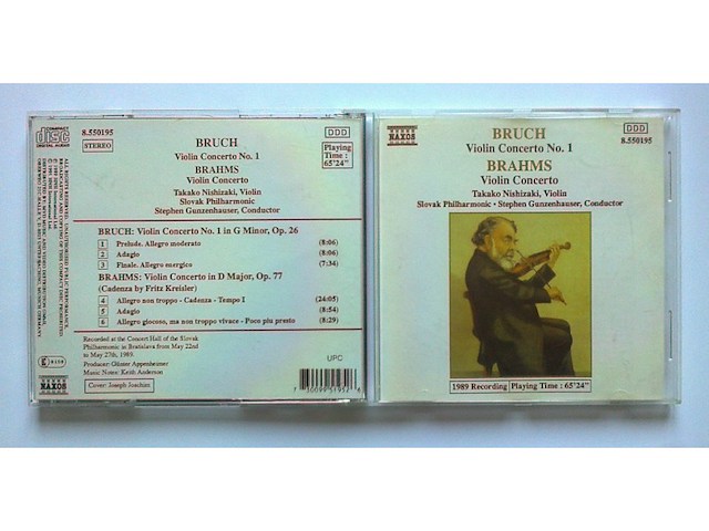 BRUCH-BRAMS - Violin Concerto (CD) Made in EU