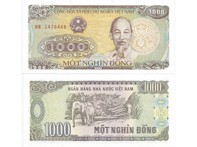 Vietnam 1000 dong 1988. UNC