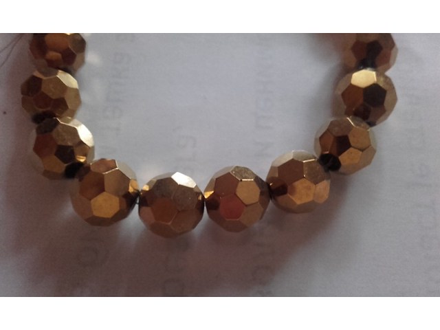 *N170--.staklena fasetirana perla boje zlata 10 mm/kom