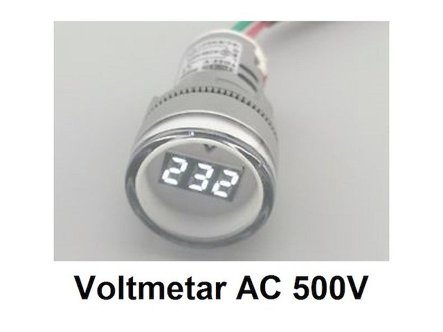 Voltmetar AC 60-450V beli displej - 22mm