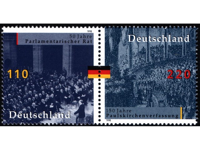 kt185d, 07 maj1998. DeutschlandBR Mi1986-7,Bl43 **