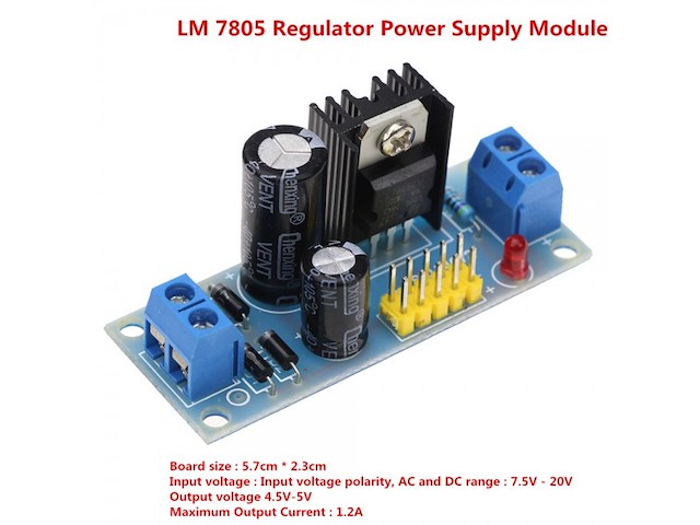 ISPRAVLJAČ NAPONA 5VDC SA LM7805