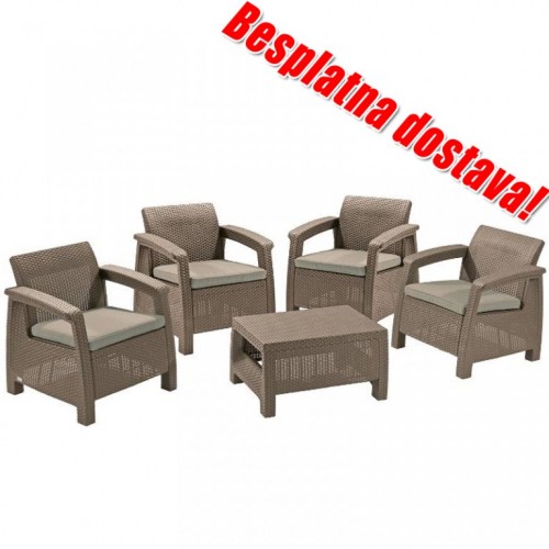 Baštenska garnitura Corfu Quattro Set kapućino