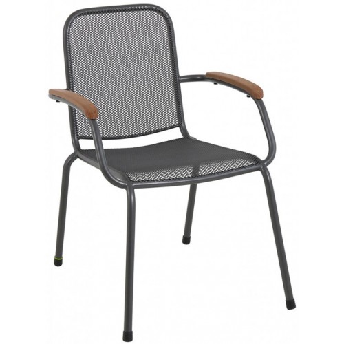 Baštenska metalna stolica Lopo tamno siva