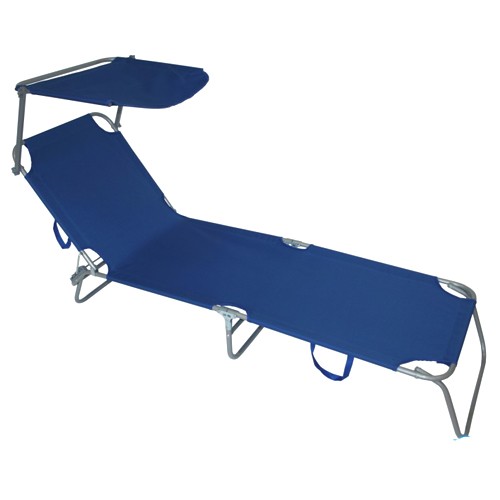 Ležaljka za baštu sa tendom plava