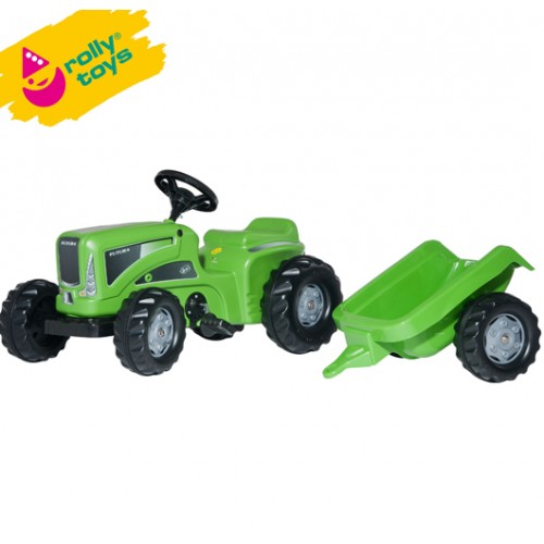 Traktor na pedale sa prikolicom RollyKiddy Futura zeleni