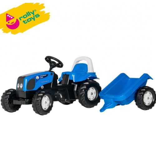 Traktor na pedale sa prikolicom Rolly Kid Landini Powerfarm plavi