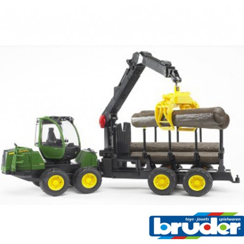 Traktor Bruder John Deere sa prikolicom i drvima