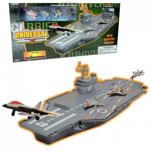 Nosač aviona Aircraft carrier w 4 metal fig