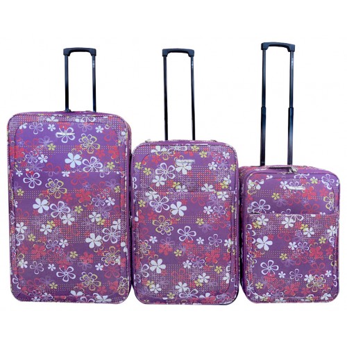 Set putnih kofera 51/61/71 cm Enova MARBELLA Purple flowers