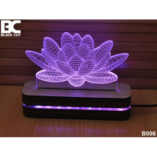 3D lampa Lotus ljubičasti