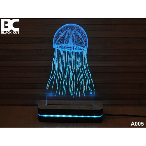 3D lampa Meduza zelena