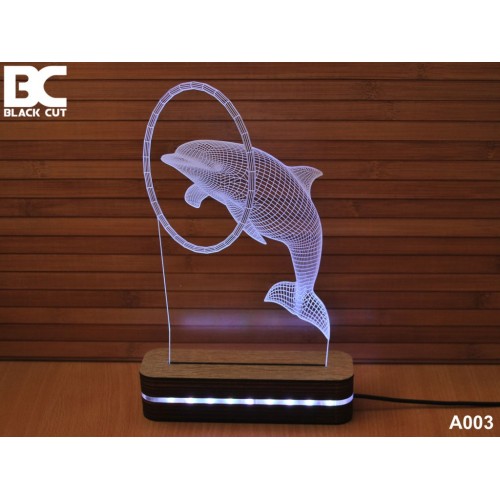 3D lampa Delfin zeleni